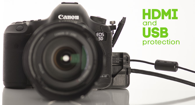 Canon 5D Mark III HDMI / USB Port Protector for HDSLR and Tethered Shooters