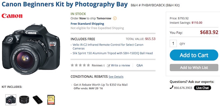 DSLR Beginners Kits by Photography Bay